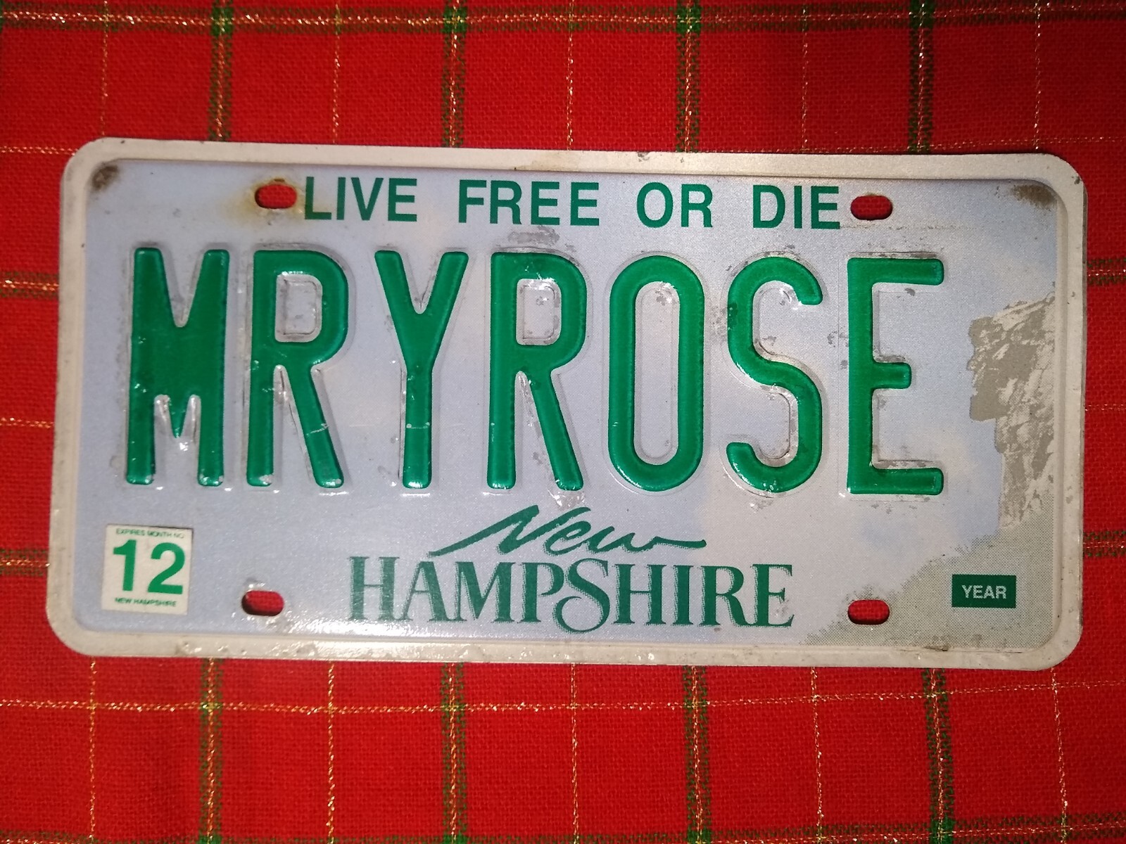 NH Vanity License Plate MRYROSE Mary Rose | eBay