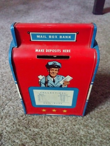 Vtg Ohio Art Tin Mailman Mail Box Bank | eBay