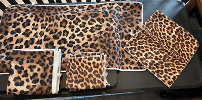 Leopard Print Bathroom 3 Hand & 4 Wash Cloths 30 x 15 & 12 x 12 NWOTGS ...