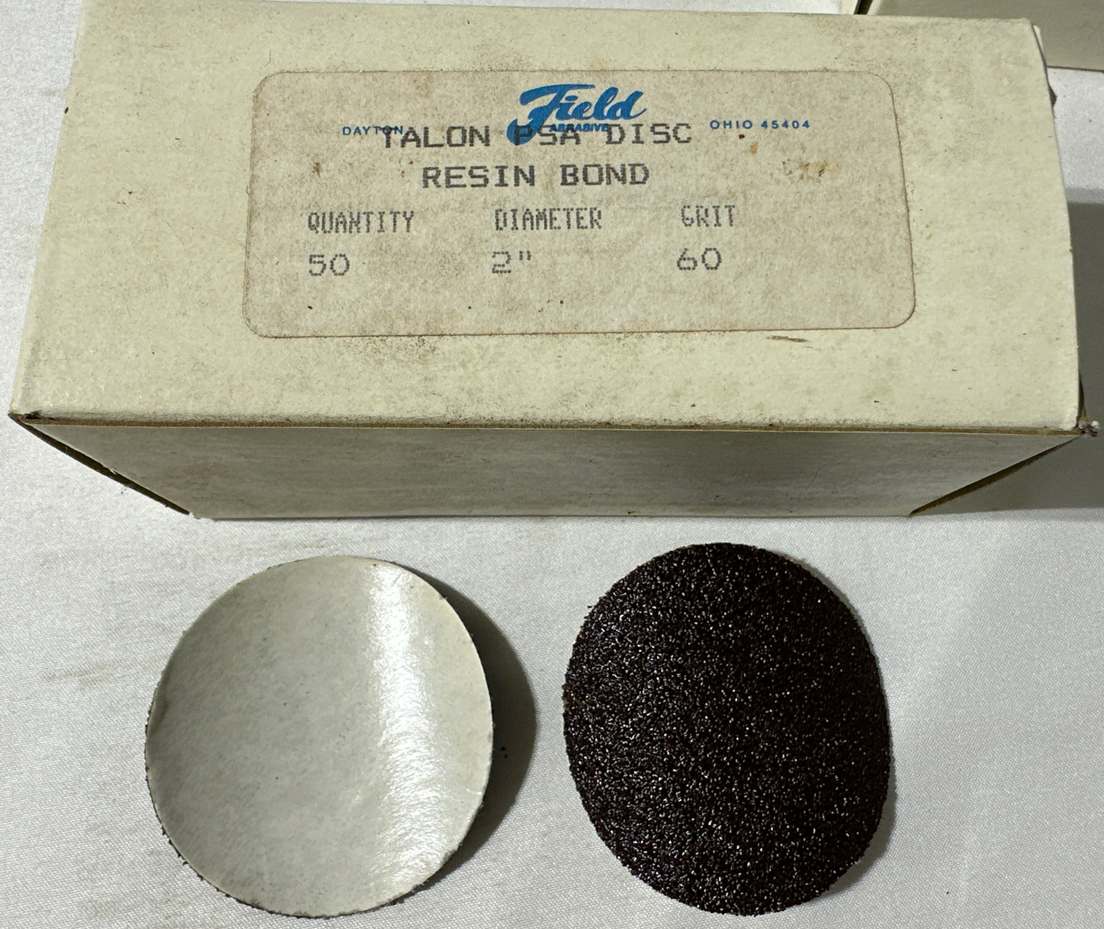 Field Abrasive 2” Diameter Resin Bond Talon PSA Discs 60 Grit-Stickers ...