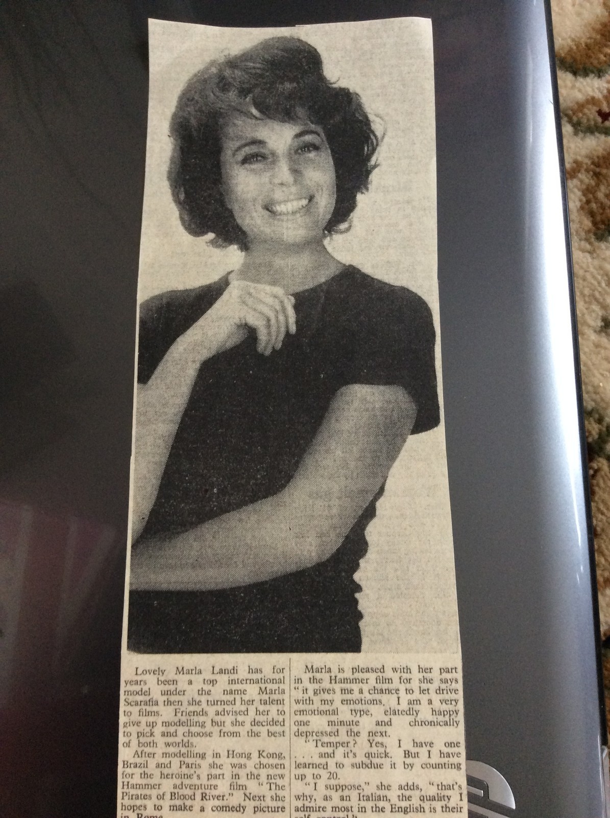 H5-1 ephemera 1961 picture marla landi actress pirates of blood river ...