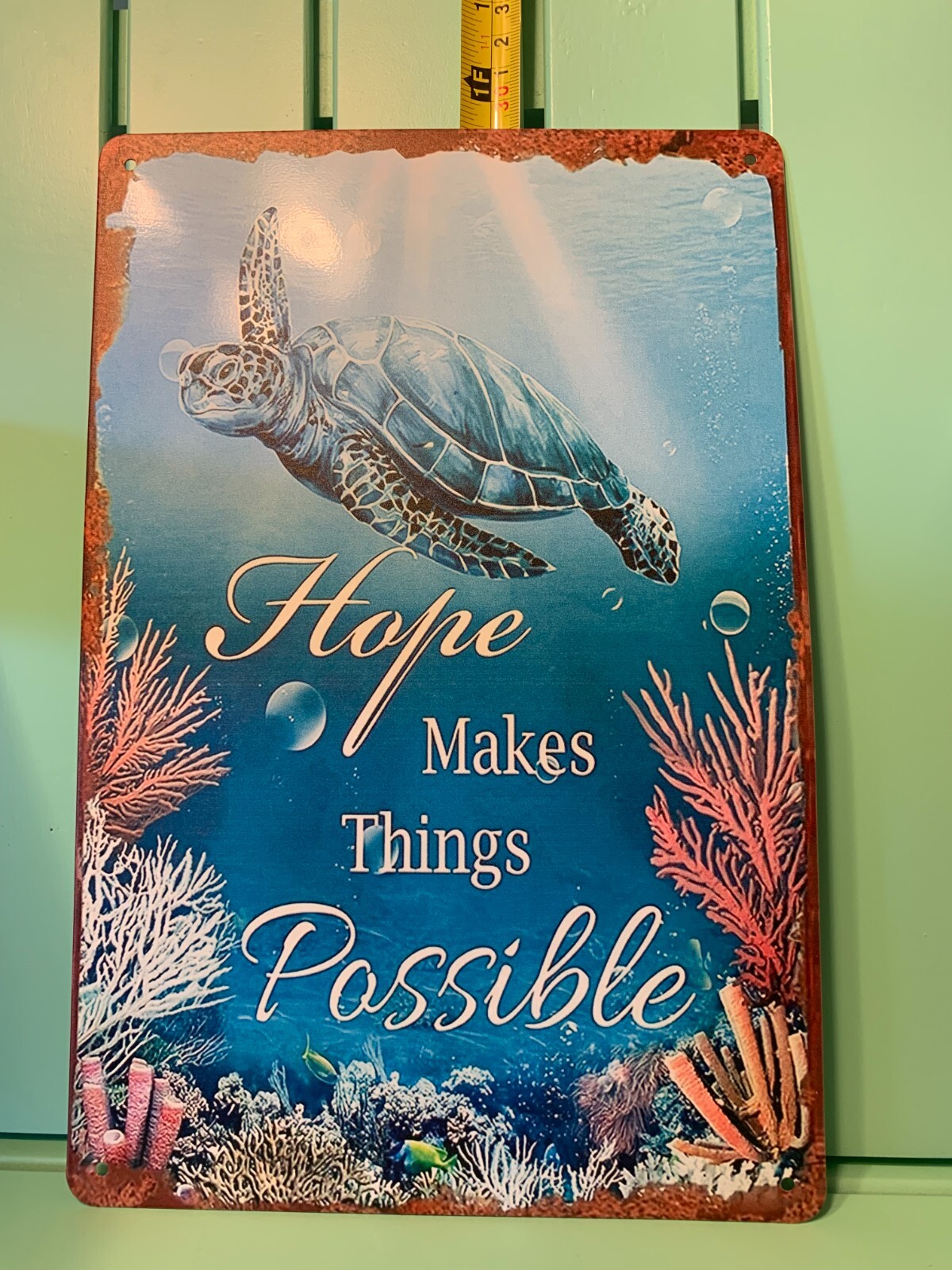 Metal Art Turtle "Hope" appr 12x8in | eBay