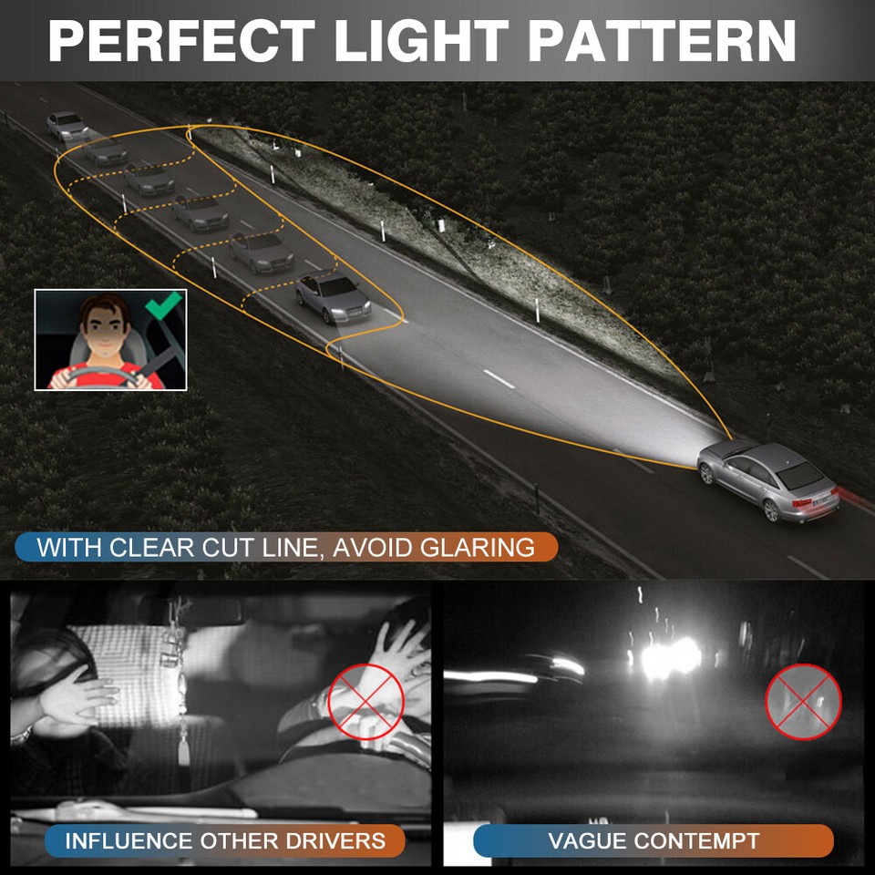 2.5'' Bi Led Lens Halo Lights Projectors H4 H7 9005 9006 6000K Car ...