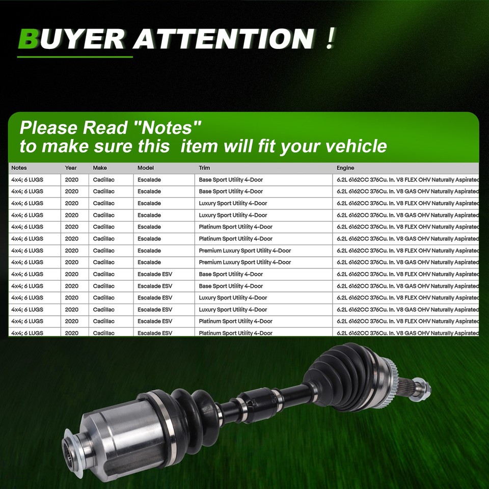 1x Front CV Axle Assembly Right Side for 2016-2020 Kia Optima EX/LX 1 ...