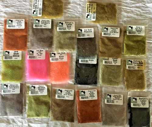 20 Packages Hareline Dubbing The Good Kind For Hooks & Flies Material Supplies | eBay