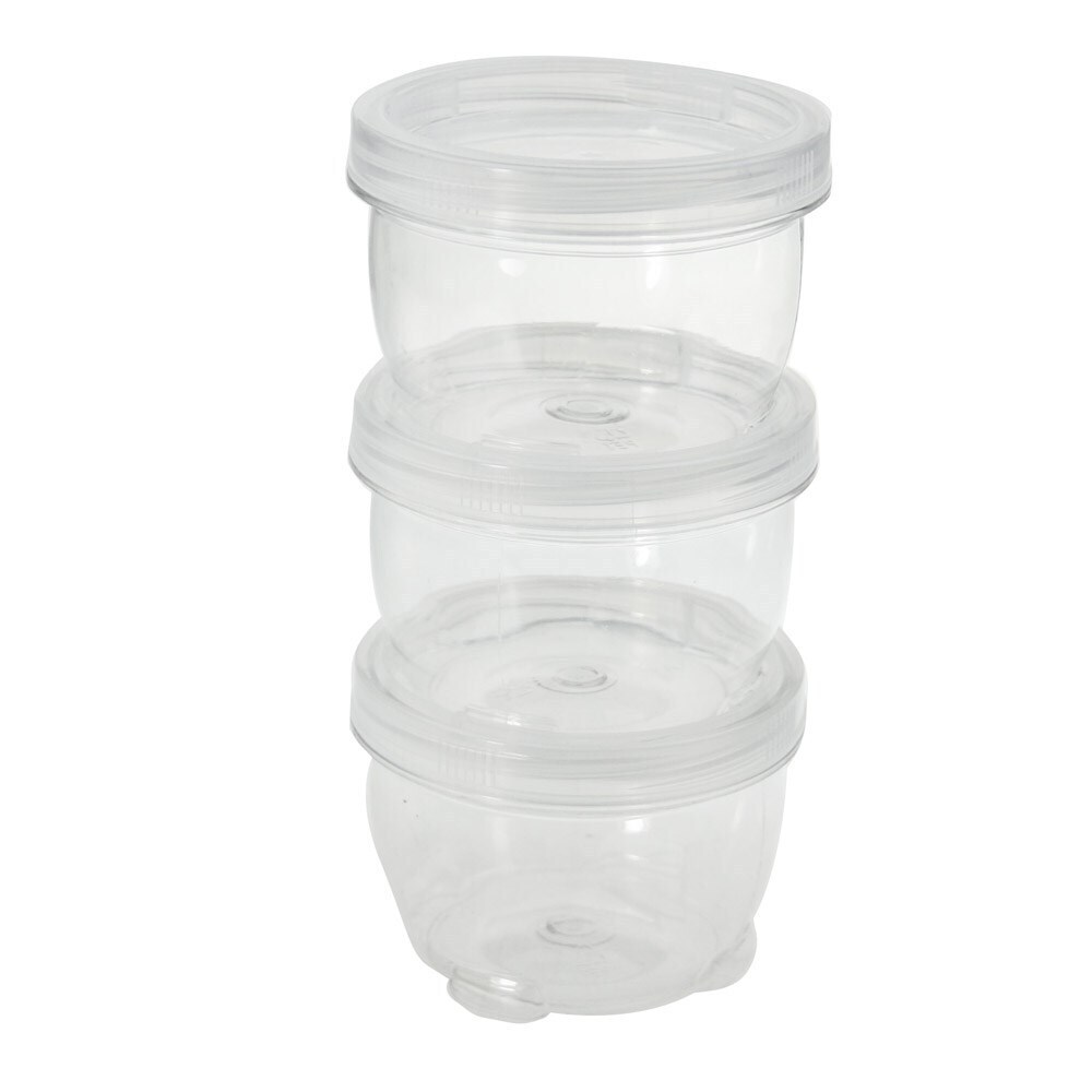 3PC Lemon & Lime 260ml Stacking Containers Twist-Lock Household ...