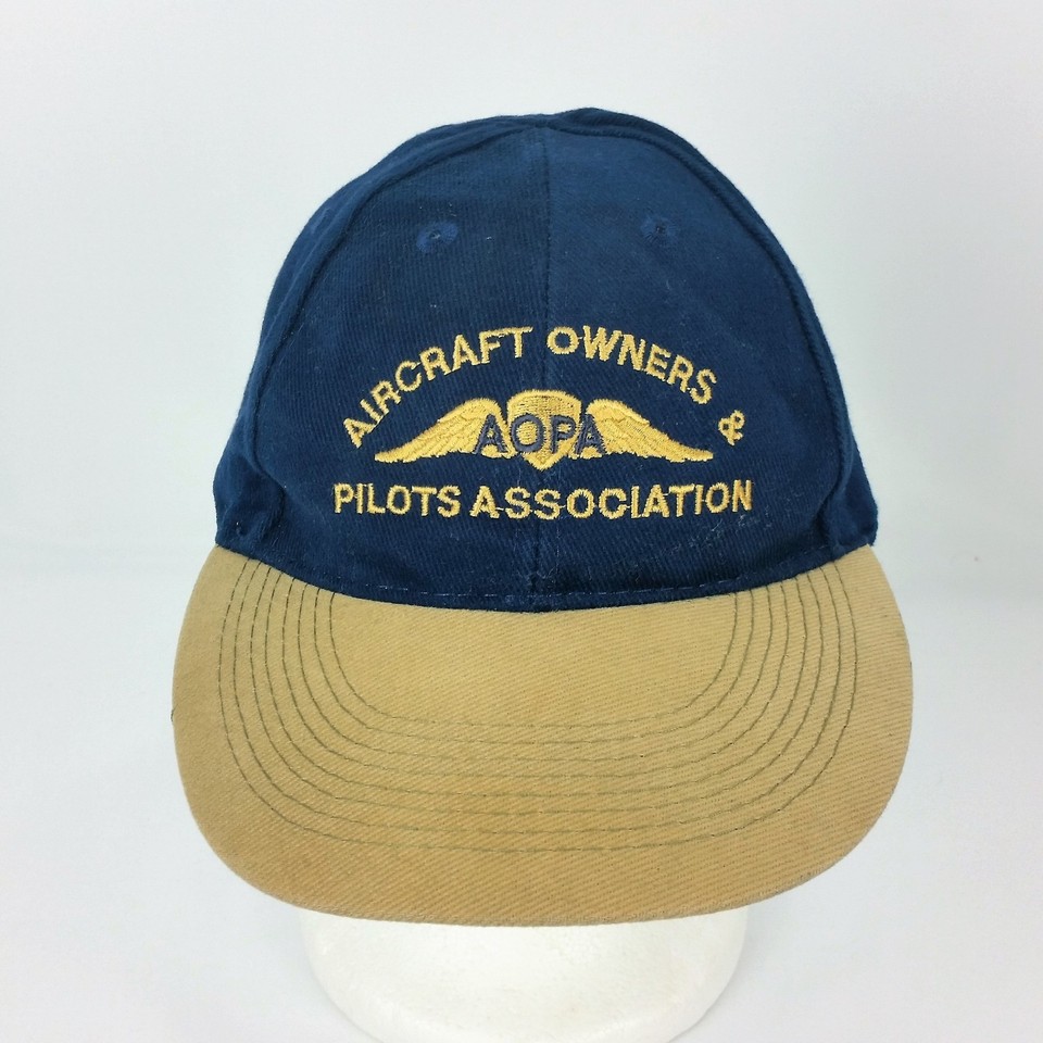 AOPA Aircraft Owners Pilots Association Blue Baseball Hat Cap Strapback ...