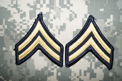 US Army Corporal E-4 CPL Dress Military Patch Rank Sew Authentic FEMALE ...