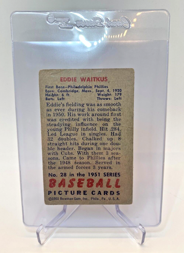 1951 Bowman Eddie Waitkus #28 Philadelphia Phillies | eBay