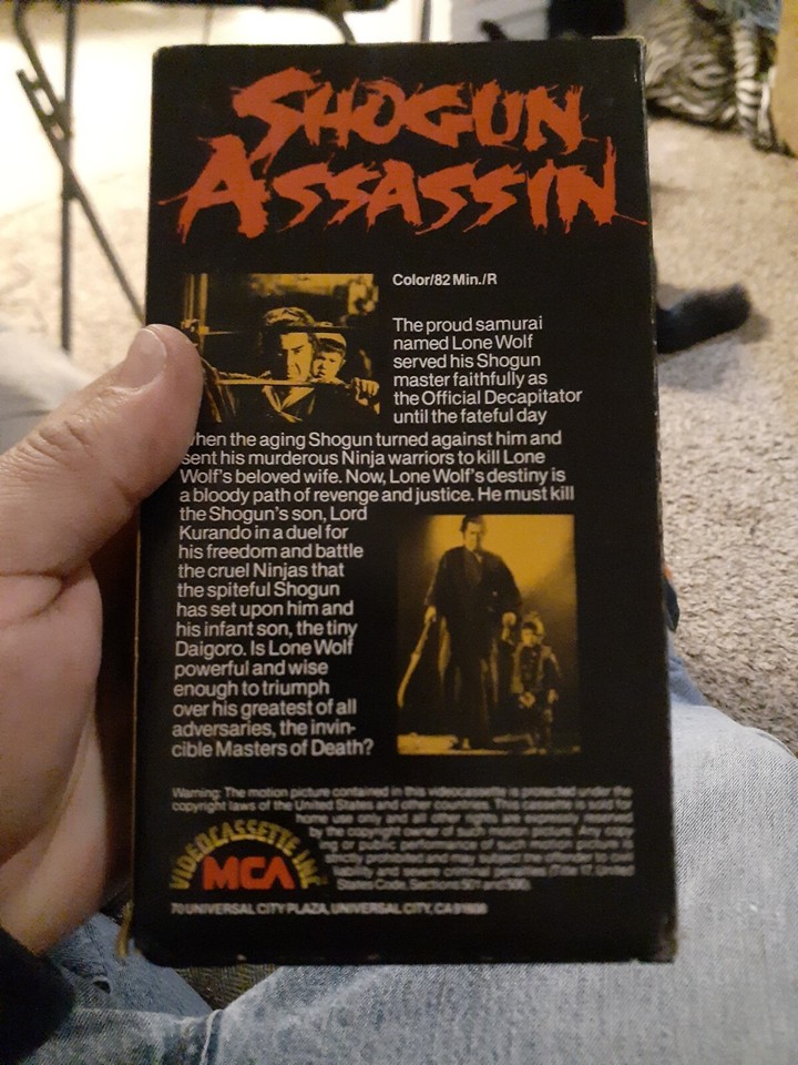 VERY RARE Shogun Assassin VHS Tape Lone Wolf & Cub Martial Arts Gore ...