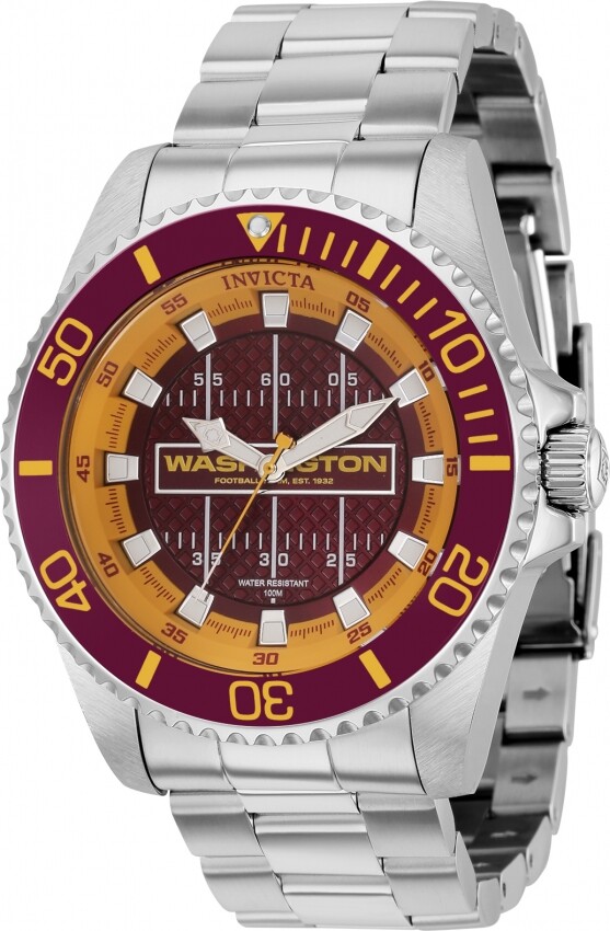 Invicta Men's NFL Washington Commanders 47mm Burgundy Dial Stainless ...