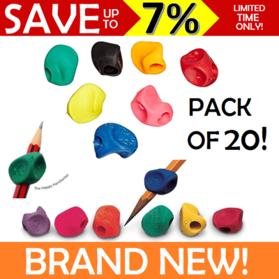 20x STETRO Moulded Pen Pencil Grip Assorted Colours Left Right Hand ...