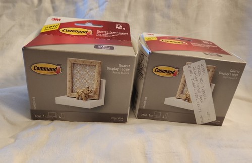 X2 3M Command Display Ledge Shelf/Shelves White w/ Removable Strips NEW ...