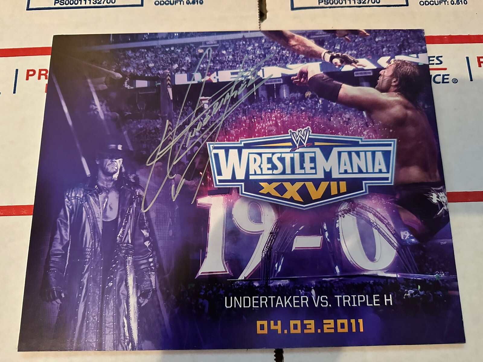 The Undertaker Autographed SIGNED 8x10 Photo WWE WWF Triple H ...