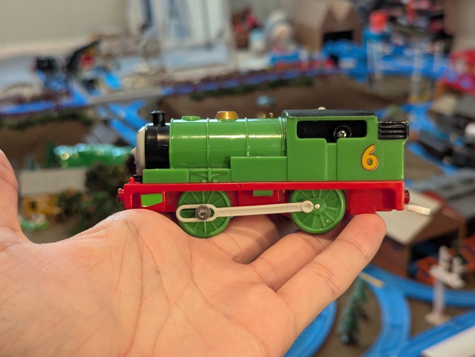 Custom Tomy/Trackmaster RC Percy + Brake Van, Truck/Coal load, Van and ...