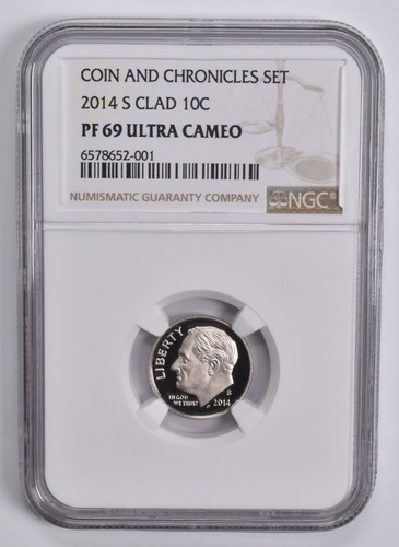 PF69 2014-S CLAD Roosevelt Dime 10C Coin and Chronicles NGC Brown Lbl ...
