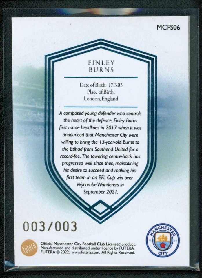 2022 FINLEY BURNS 003/003 FUTERA FUTURE STARS | eBay