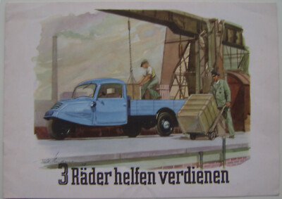 Goliath 3 Wheeler Pick up Truck Original Sales DUTCH Brochure 1952 ...