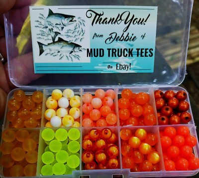Premium Trout Salmon Steelhead Fishing Beads 8mm Assortment 10 Colors ...