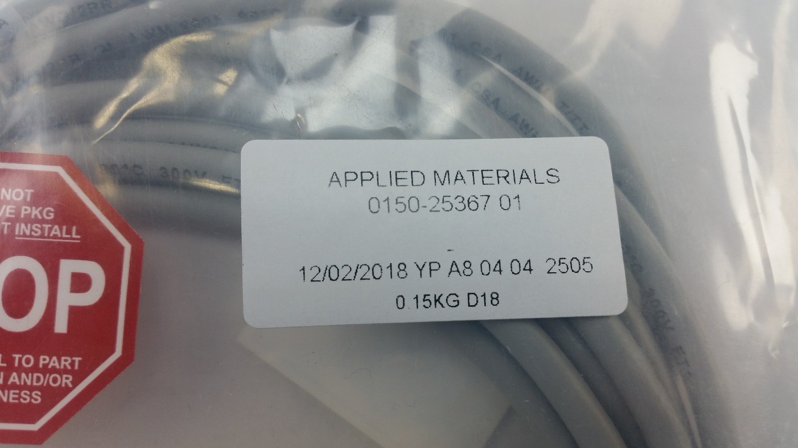 AMAT APPLIED MATERIALS 0150-25367 CABBLE ASSY W809 CH-X DNET HUB TO JET ...