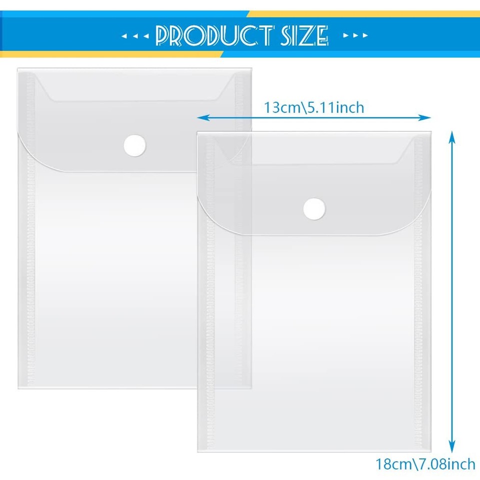 40 Pack Stamp and Die Storage Pockets, Reusable Small Plastic Envelopes ...