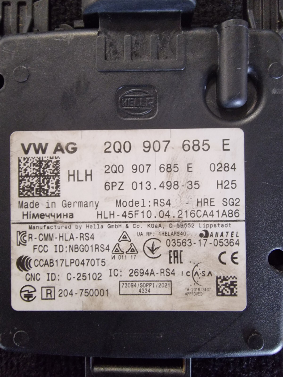 VOLKSWAGEN GOLD VIII MK8 REAR LEFT BLIND SPOT RADAR SENSOR 2Q0907685E ...