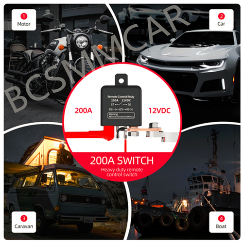 Car Battery Master Kill Switch Disconnect Relay W/Wireless Dual Remote ...