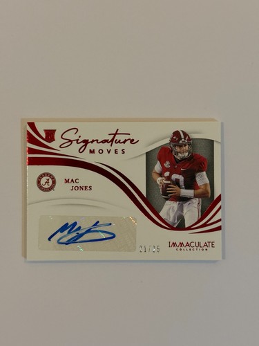 2021 Panini Immaculate Collegiate Mac Jones Signature Moves RC AUTO /25 ...