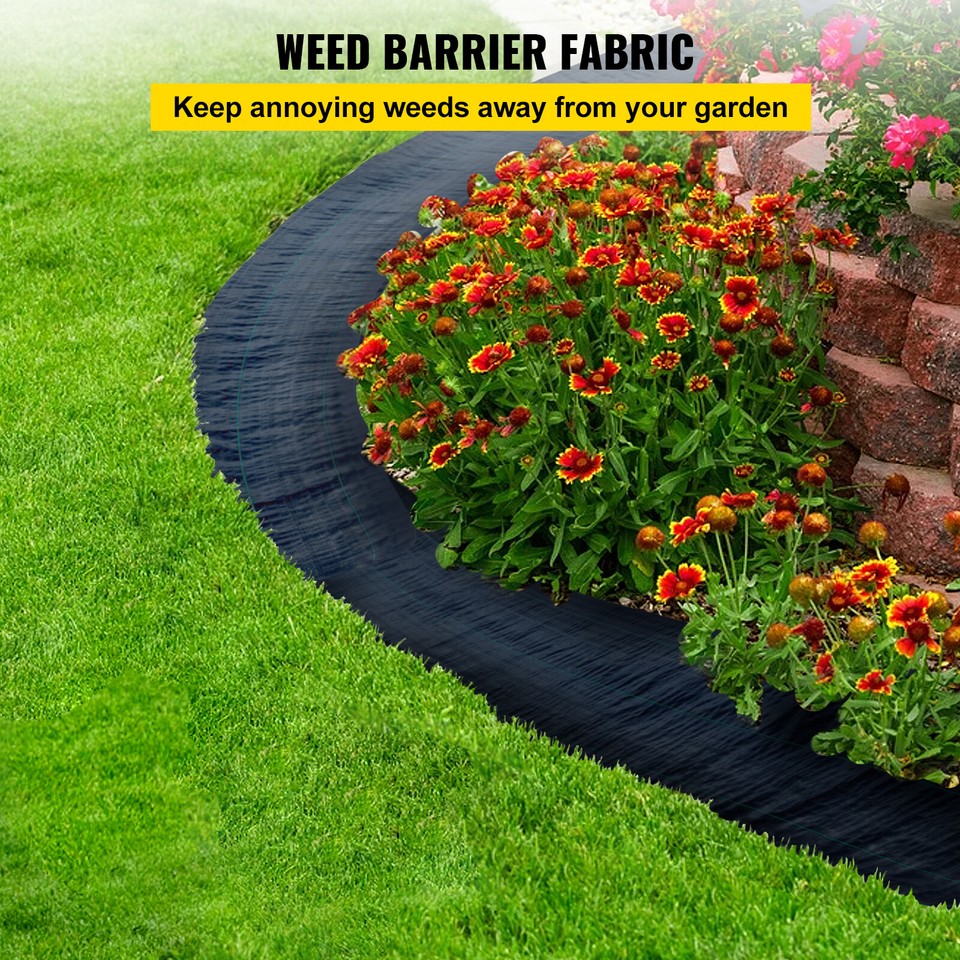 6x300 3x300 6x100 Weed Barrier Fabric Woven Ground Weed Cover 3.2 OZ ...