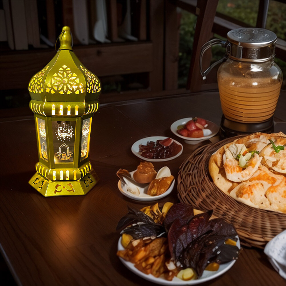 Iron Muslim Ramadan Lamp LED Lamp Eid Wind Lantern Mubarak Ramadan ...