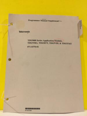 Tektronix 071-0378-01 TDS3000 Series Application Modules Programmer ...