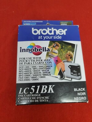 Brother LC51BK Genuine OEM Black Ink Cartridge Sealed EXP 03/21 | eBay