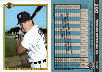 TRAVIS FRYMAN SIGNED 1990 BOWMAN #360 DETROIT TIGERS ON-CARD AUTO | eBay