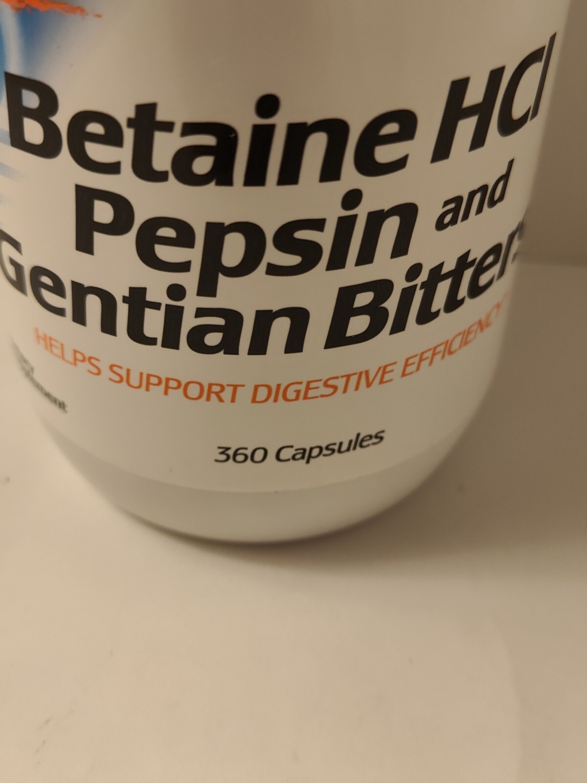 Doctor's Best Betaine HCI Pepsin and Gentian Bitters 360 Capsules for ...