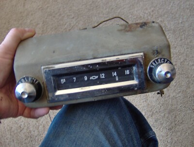 1955 55 1956 56 Chevy bel air 150 210 AM radio with knobs and bezels | eBay