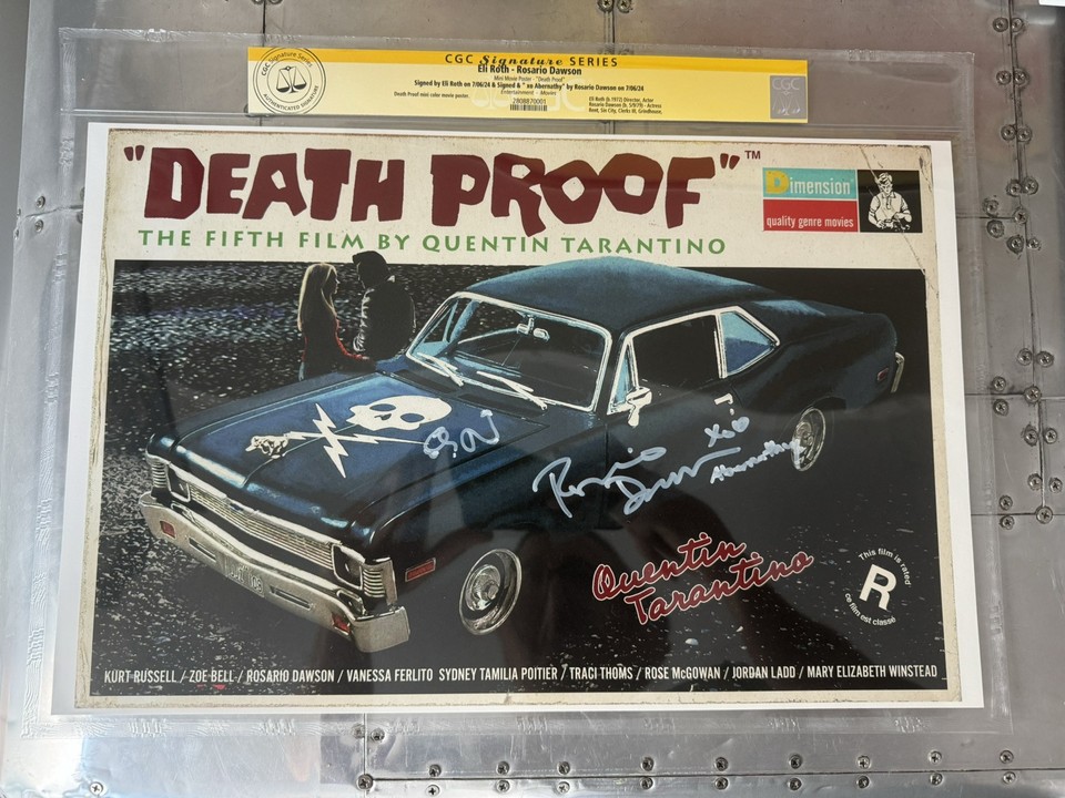 Death Proof 18x24 Poster Mondo MINT CGC SIGNED BY ROSARIO DAWSON AND ...