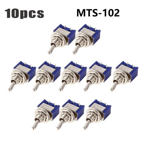 10pcs Blue Mini MTS102 3Pin SPDT ONON 6A 125VAC Toggle Switches Order ...