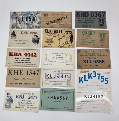 Ham Amateur Radio Call Cards Postcards - QSL Cards- Lot Of 32- Indiana ...