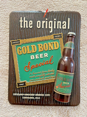 Vintage Gold Bond Beer Special Composite 10 1/2 x 13 Advertising Sign ...