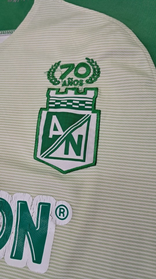 Atlético Nacional Nike Jersey #10 Medium 70 Años Edition Green/White ...