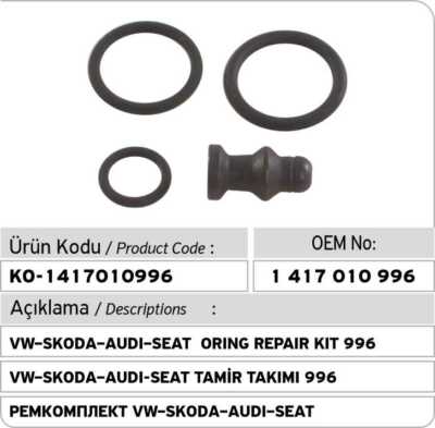 4 pieces X 1417010996 Oring Repair Kit for Audi Ford Seat Skoda VW ...