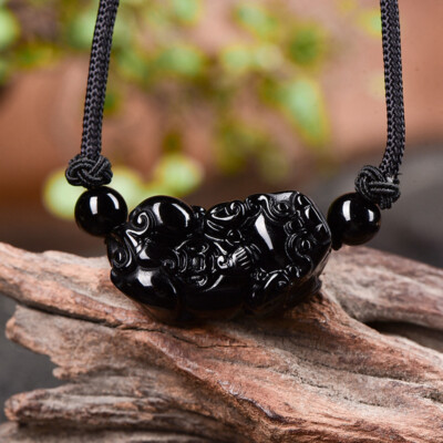 Feng Shui Obsidian Necklace Pixiu Bracelet Lucky Amulet Jewelry Gift ...