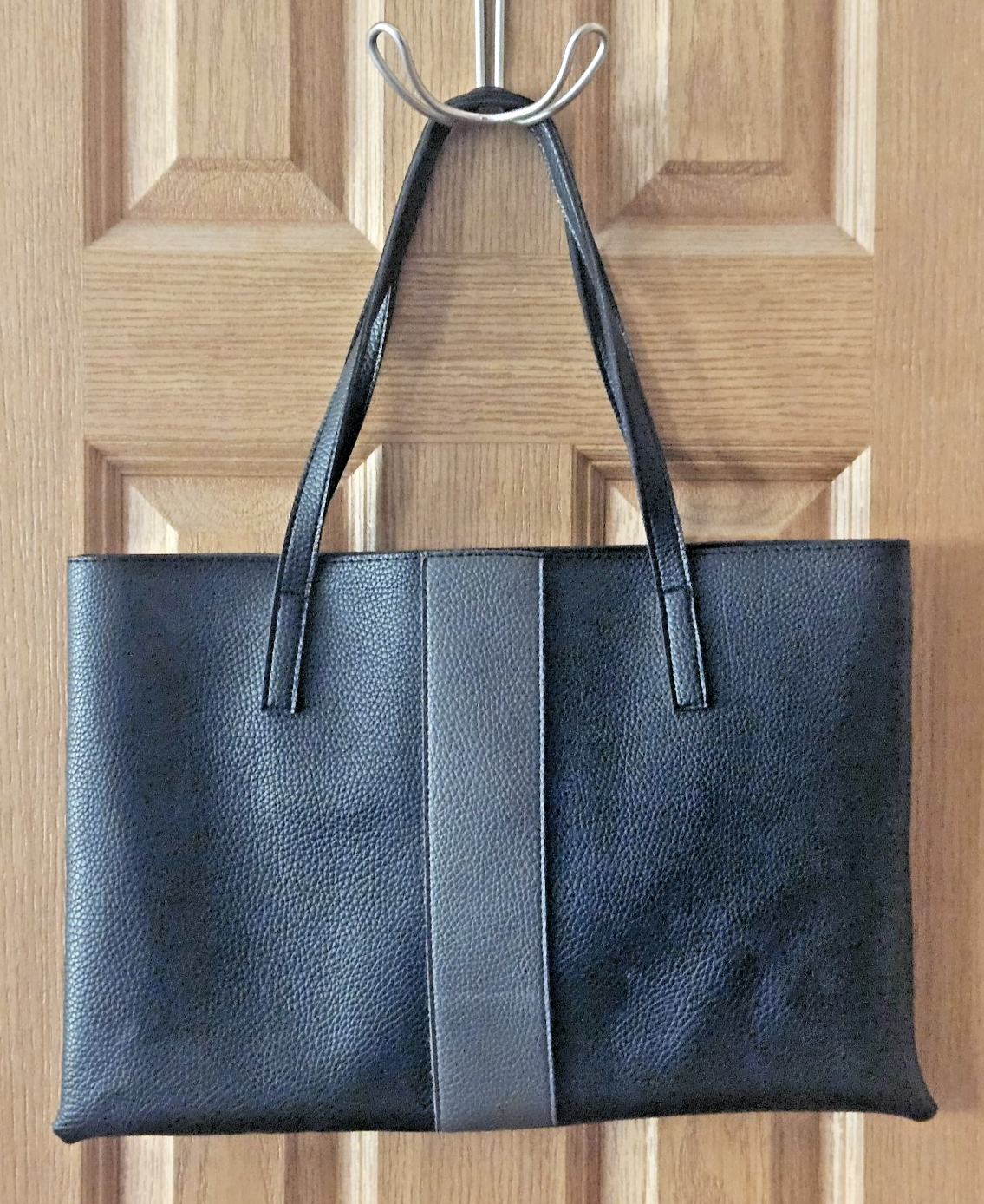 Vince Camuto Black/Grey Vegan Leather Pebble Texture Laptop Computer ...