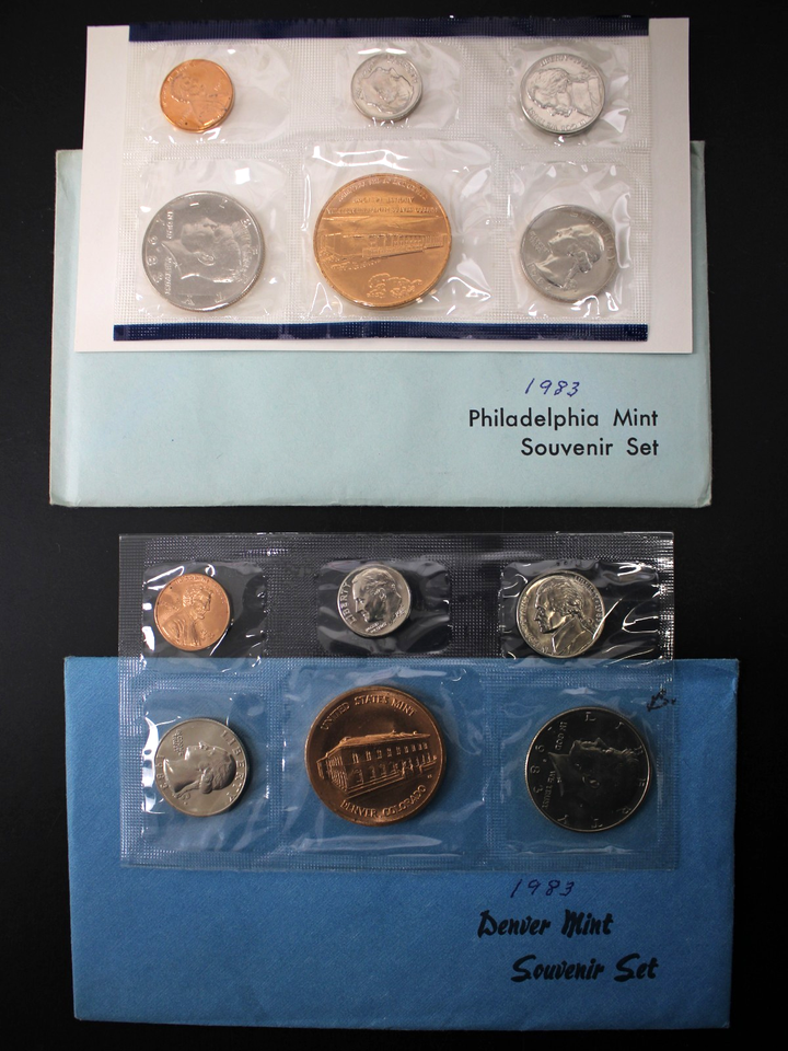 Lot of 4 US Mint Souvenir Set Coin Sets 1982 & 1983 - Denver ...