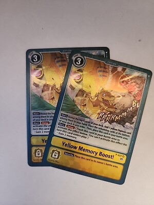 2X Yellow Memory Boost! Promo - P-037 - Near Mint - Digimon TCG | eBay
