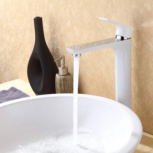Mondella White And Chrome Rumba Tall Basin Mixer WELS 5 Star 6L/min ...