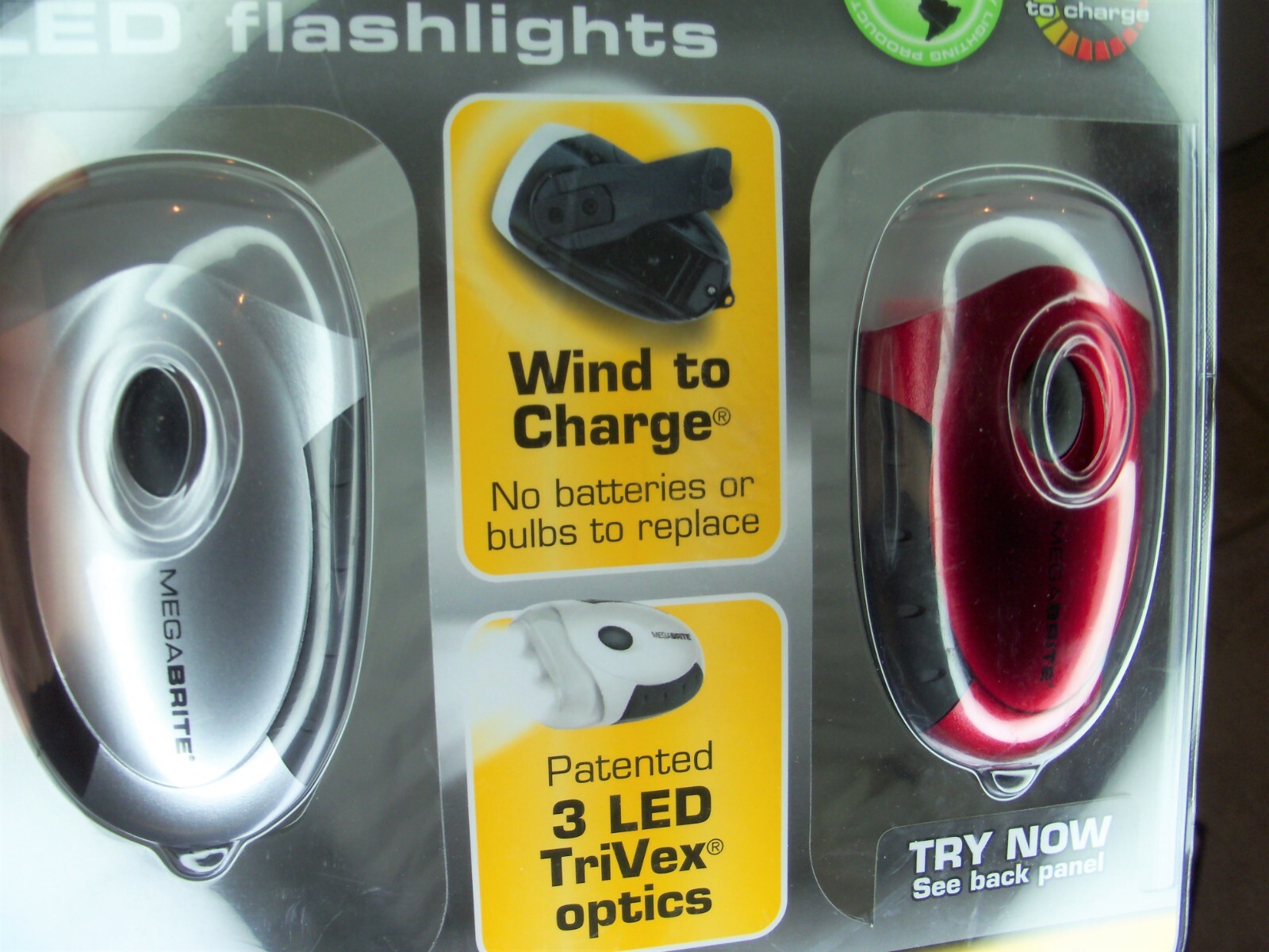 MegaBrite Self-Powered Super Bright LED (2) Flashlights Brand New ...