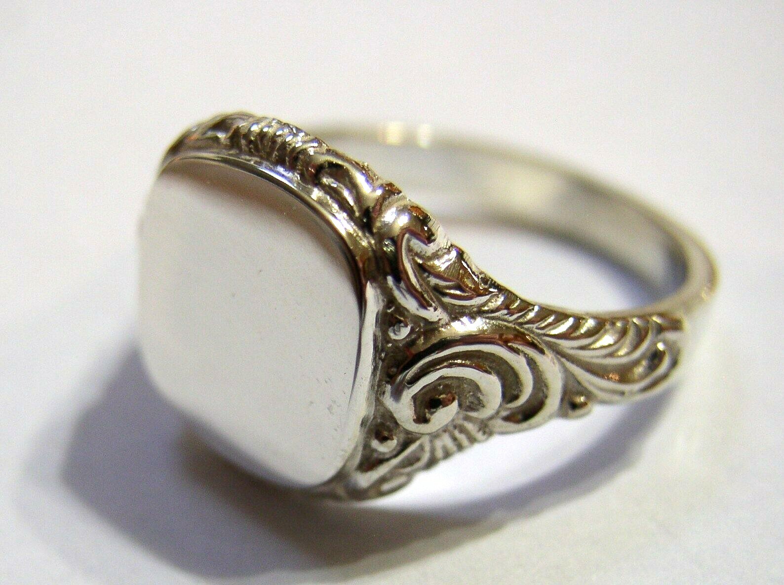 Size T 1/2 Kaedesigns Genuine Solid Sterling Silver Square Engraved ...