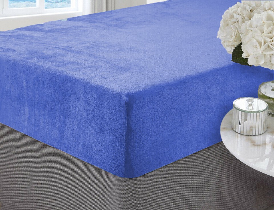 Extra Deep Teddy Fleece Fitted Sheet Luxury Cosy Warm Bed Sheet Double ...
