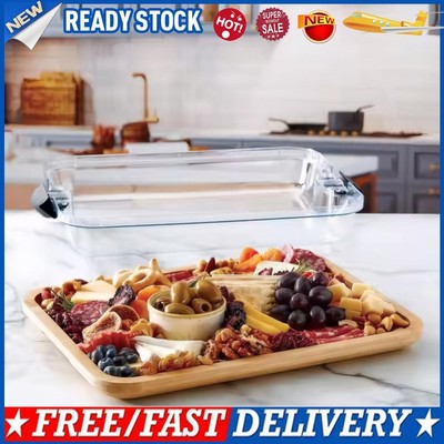 Bamboo Charcuterie Boards Tray W/ Lid Serving Board Gift Set for Party ...